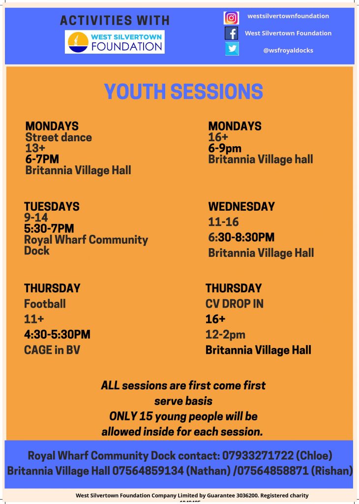 Youth activities flyer (1)-page-001 | West Silvertown Foundation