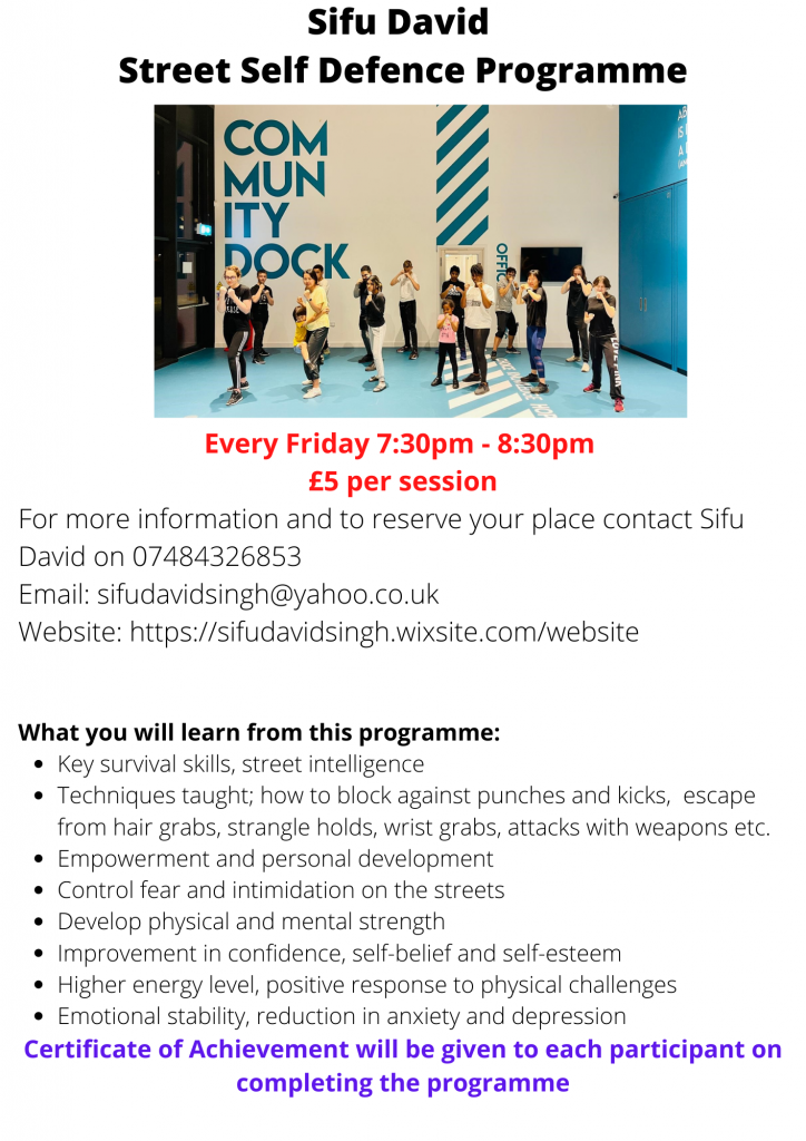 Sifu David self defence system v4 – West Silvertown Foundation