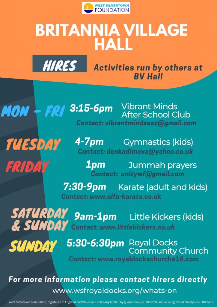 Our Timetable | West Silvertown Foundation